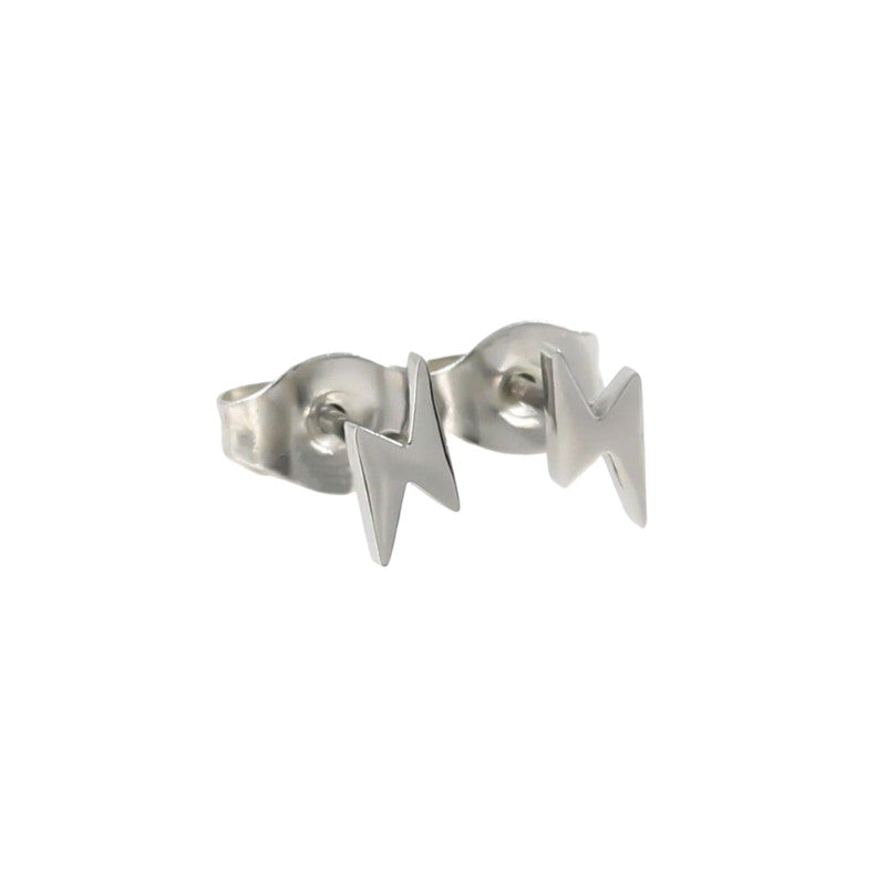 Stainless Steel Mini Lightning Stud Earrings – Serenity Jewellery UK